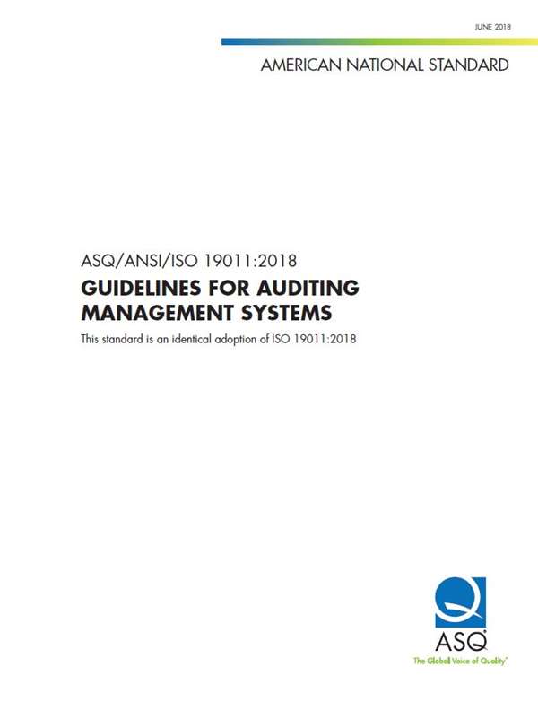 ASQ/ANSI/ISO 19011:2018: Guidelines for auditing management systems | ASQ
