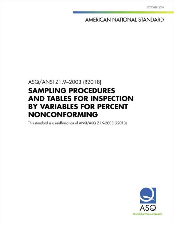 ASQ/ANSI Z1.9–2003 (R2018) | ASQ
