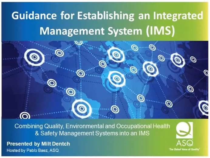 Integrating Quality Management Systems (ISO 9001, 14001, EMS, QMS) | ASQ
